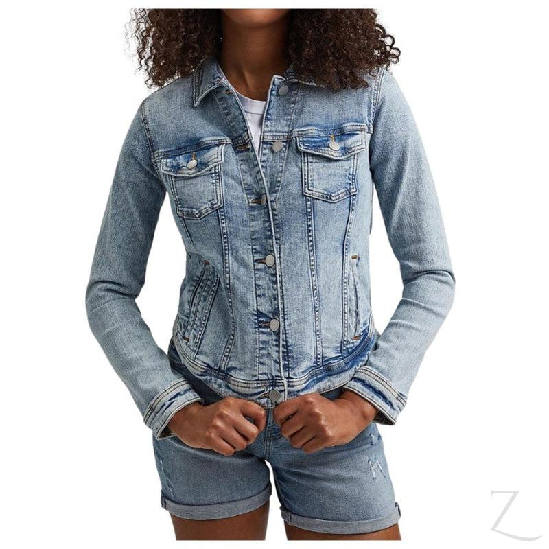 Ladies Super Stretchy Strong Denim Jacket | Ripped | "Lilly" – Zalemart
